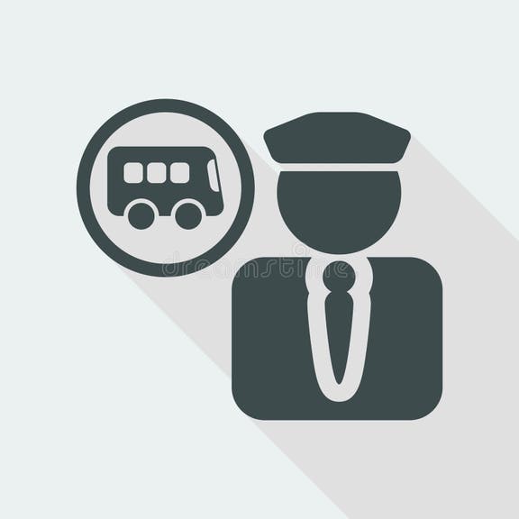 Vector Illustration of Single Isolated Bus Driver Icon Stock Vector ...