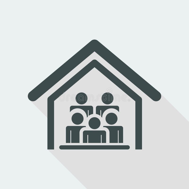 Home meeting icon stock vector. Illustration of visitors - 96395293