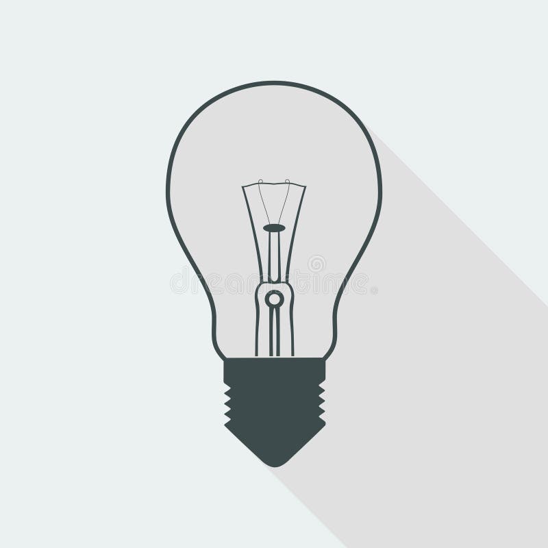 Vector Illustration of Single Isolated Light Bulb Icon Stock Vector ...