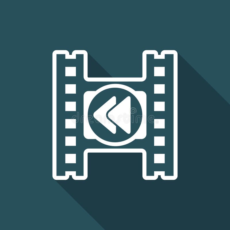 Vector Illustration of Single Isolated Video Rewind Icon Stock Vector ...