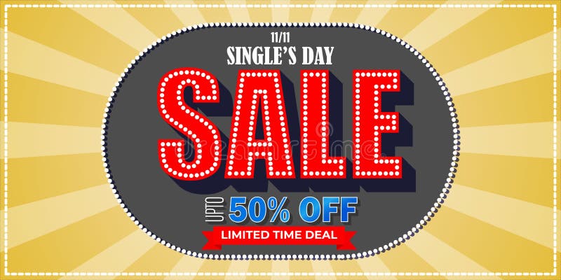 Vector Illustration for Singles` Day Sale Banner Stock Vector ...