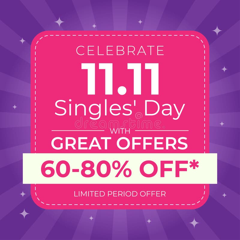 Vector Illustration for Single`s Day Sale Banner Stock Vector ...