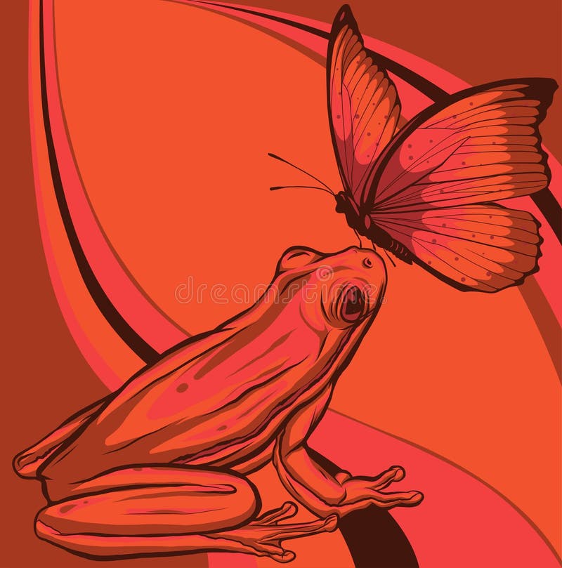 Vector Illustration of Sitting Frog. Digital Draw Stock Vector ...