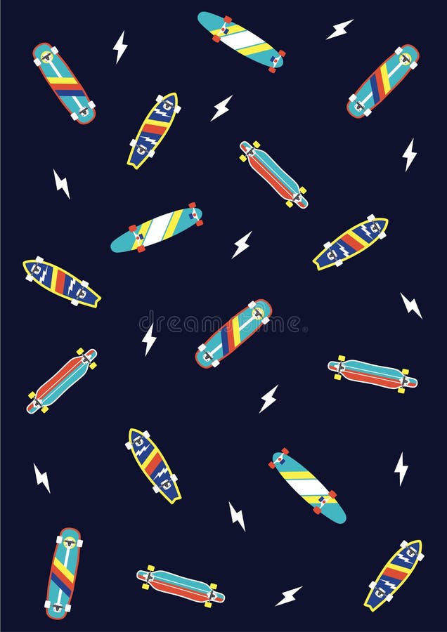 Vector Illustration with a Skate Board Background Stock Vector ...