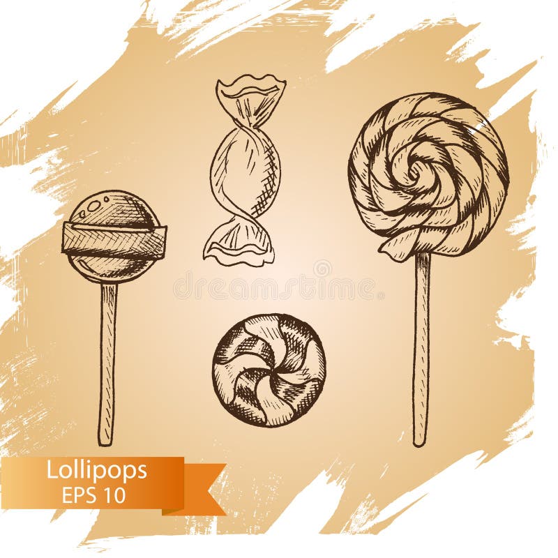 Sketch candy stock vector. Illustration of pill, draw - 16794157