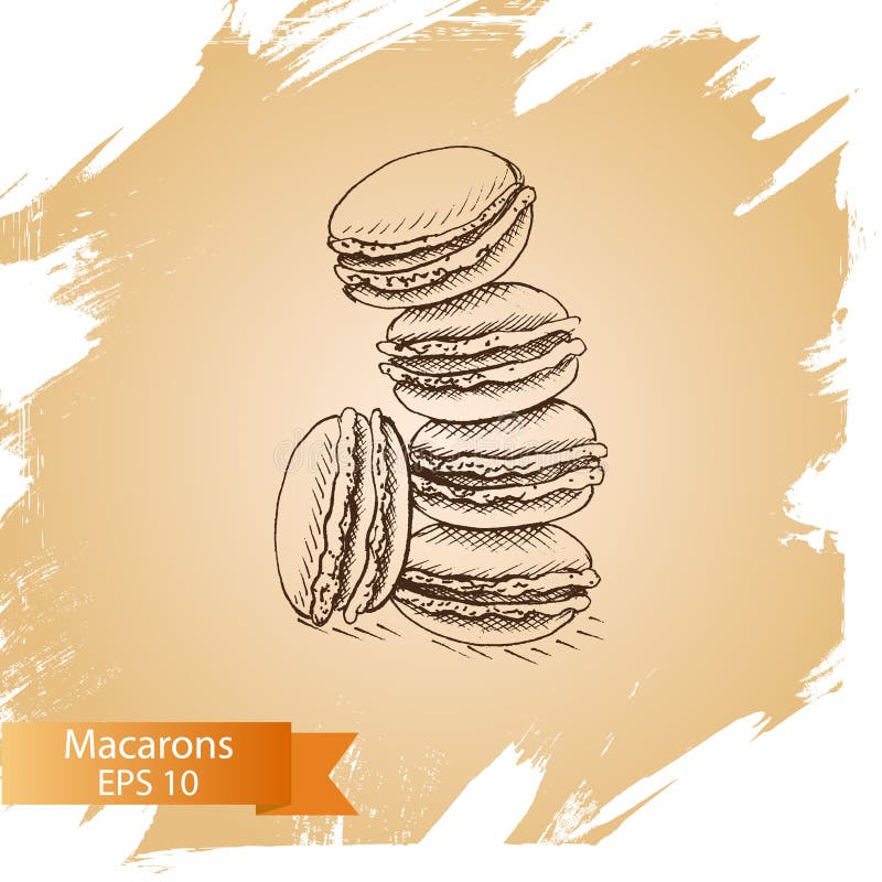 Vector Illustration Sketch Macaron Stock Illustration - Illustration of ...