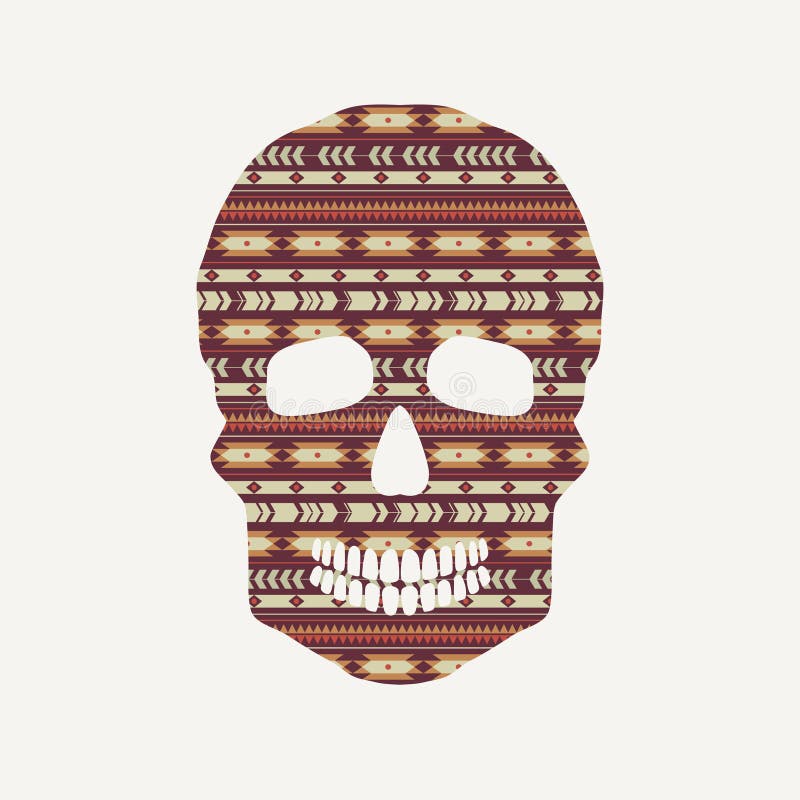 Vector Illustration of Skull with Ethnic Pattern Stock Vector ...