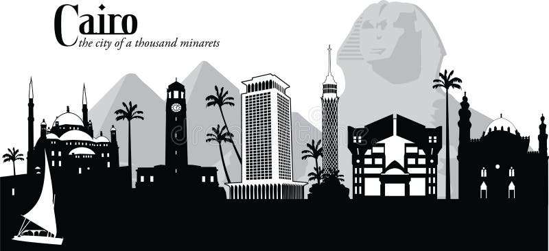 Vector Illustration of Skyline of Cairo, Egypt Stock Illustration ...