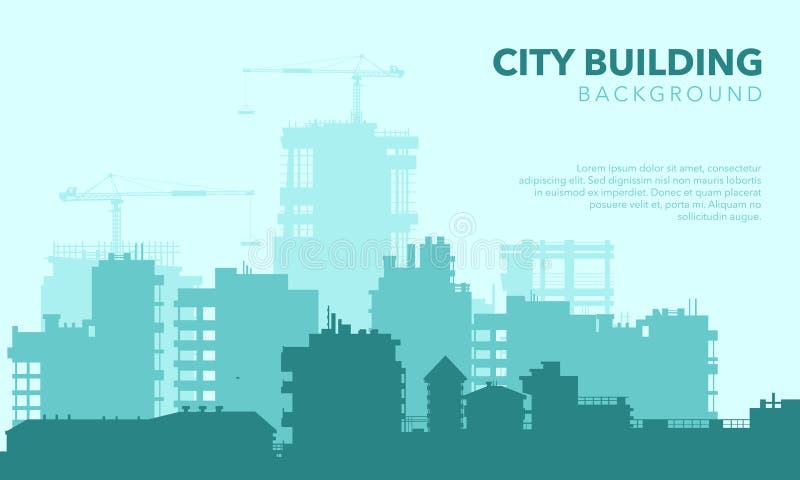 Vector Illustration of Skyscraper Building in a Big City Under ...