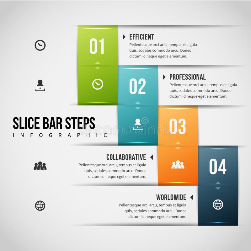 Slice Bar Steps Infographic Stock Vector - Illustration of path, step ...