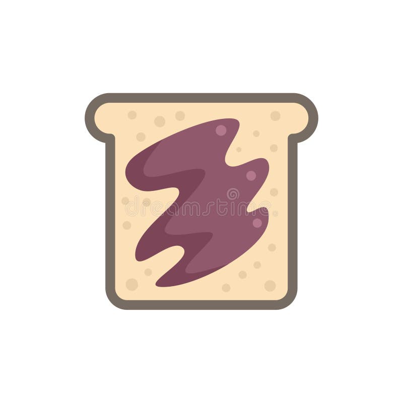 Slice of Bread Covered in Grape Jelly Spreading Quickly Stock Vector ...