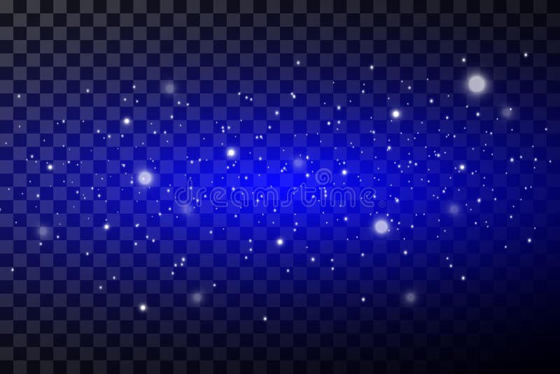 Vector Illustration. Small Blue Falling Sparkles, Glowing Tiny Confetti ...