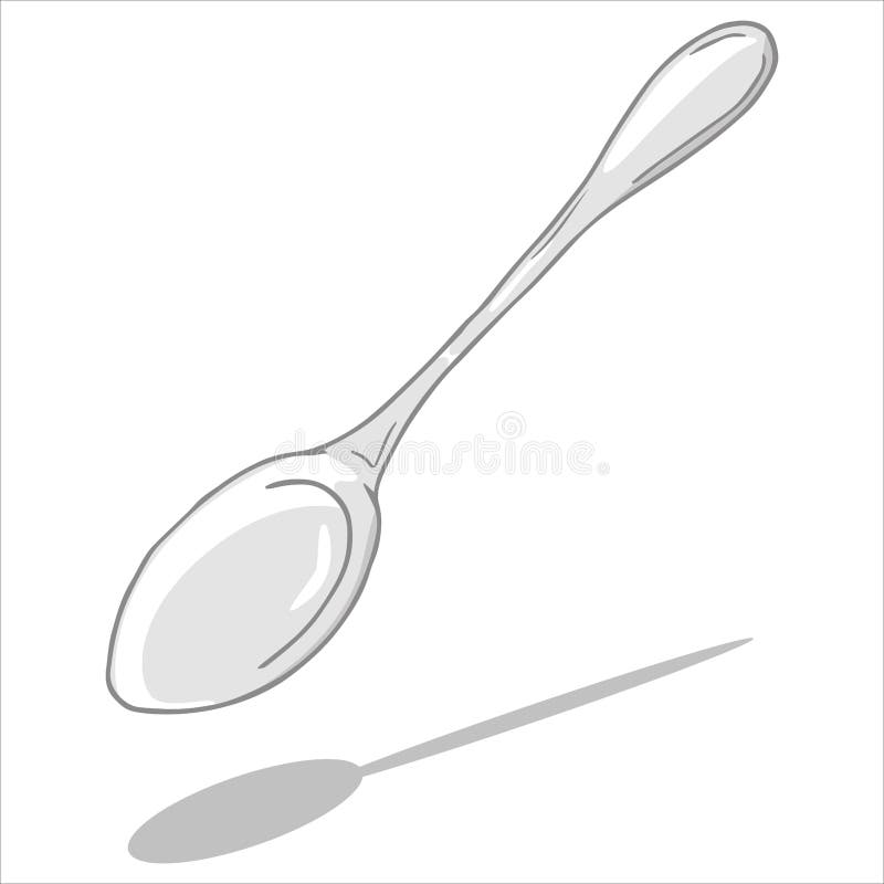 Spoon Icon. Vector Illustration of a Small Coffee Spoon. Hand Drawn ...