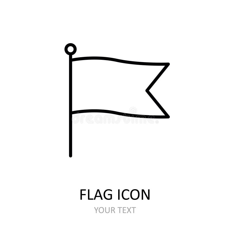 Vector Illustration with Small Flag. Outline Icon Stock Vector ...