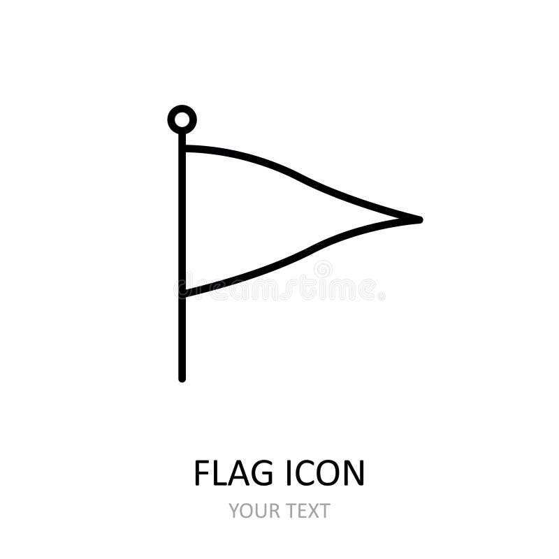 Vector Illustration with Small Flag. Outline Icon Stock Vector ...