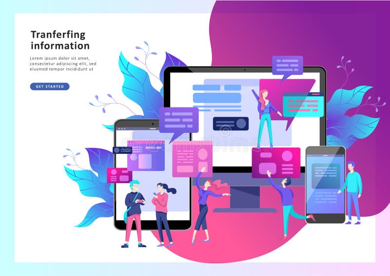 Vector Illustration, Small People are Working on Creating a Website ...