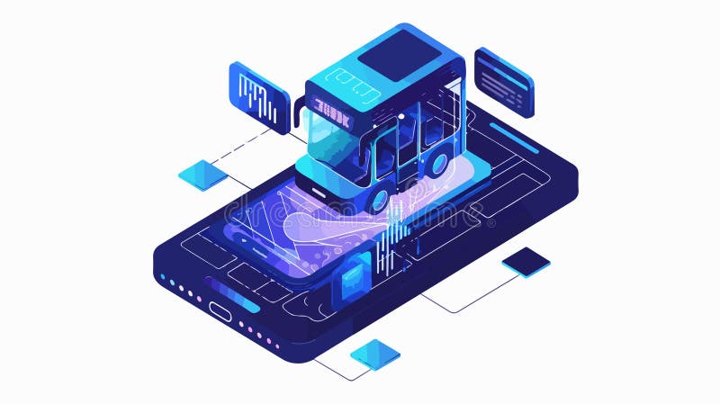 Smart Bus App Abstract Concept Vector Illustration for Technology ...