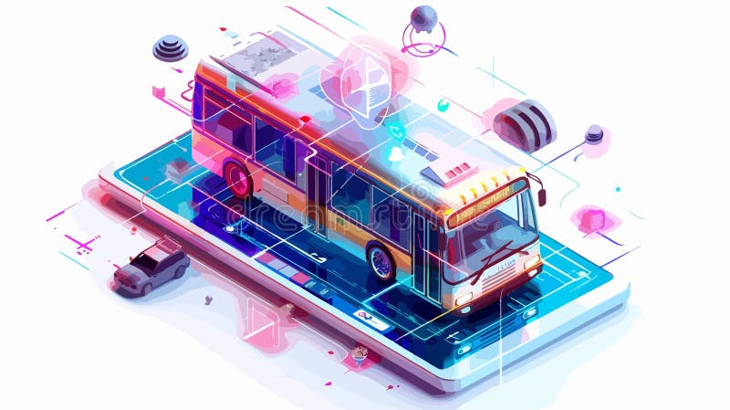 Smart Bus App Abstract Concept Vector Illustration for Technology ...
