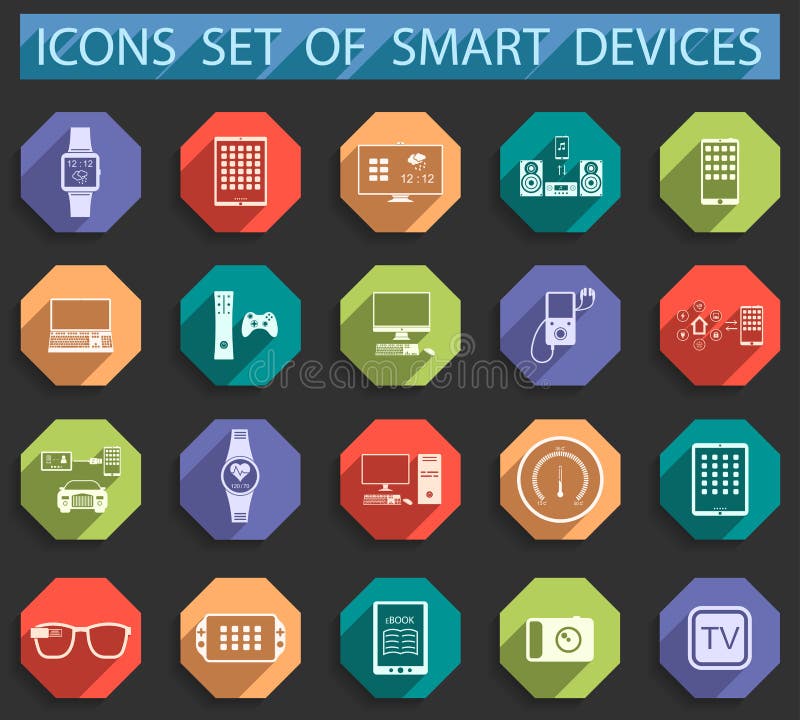 Vector Illustration Smart Devices in Style Flat. Stock Illustration ...