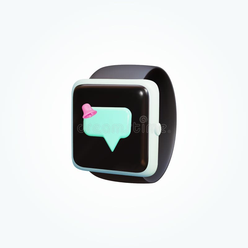 Vector Illustration of a Smart Watch that Rings and Displays a New ...