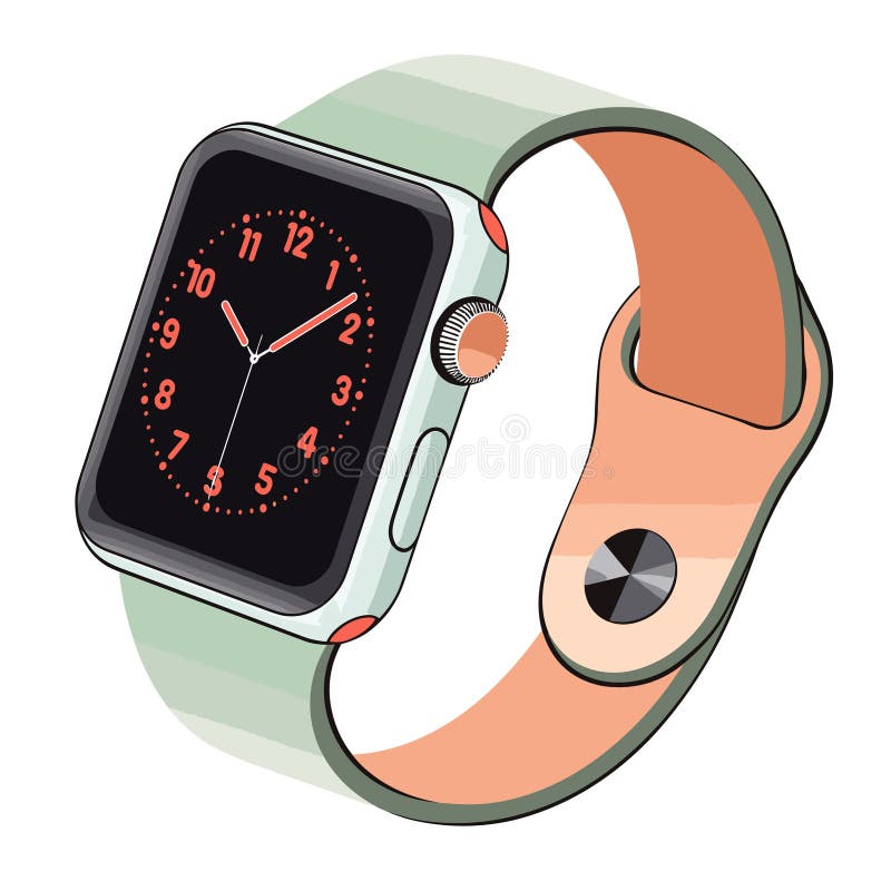 Vector Illustration of a Smart Watch on a White Background. Isometric ...
