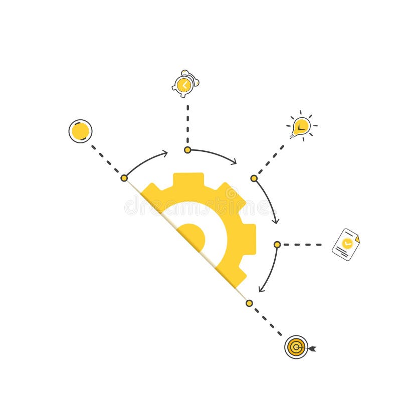 Vector Illustration of Smart Work Step Concept. Isolated on a White ...