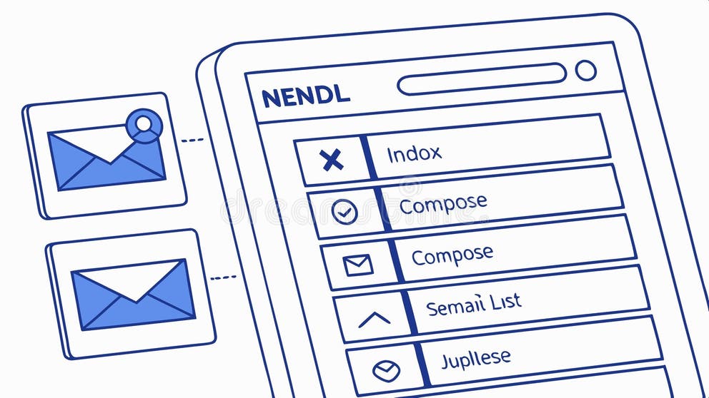 Smartphone Email App UI, Communication Interface Vector Design ...
