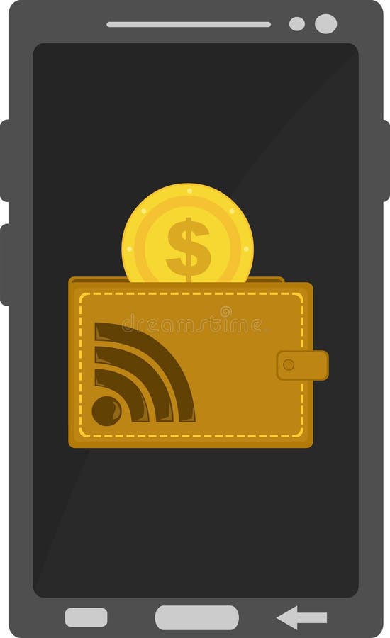 Vector Illustration Smartphone Icon Digital Wallet Stock Vector ...