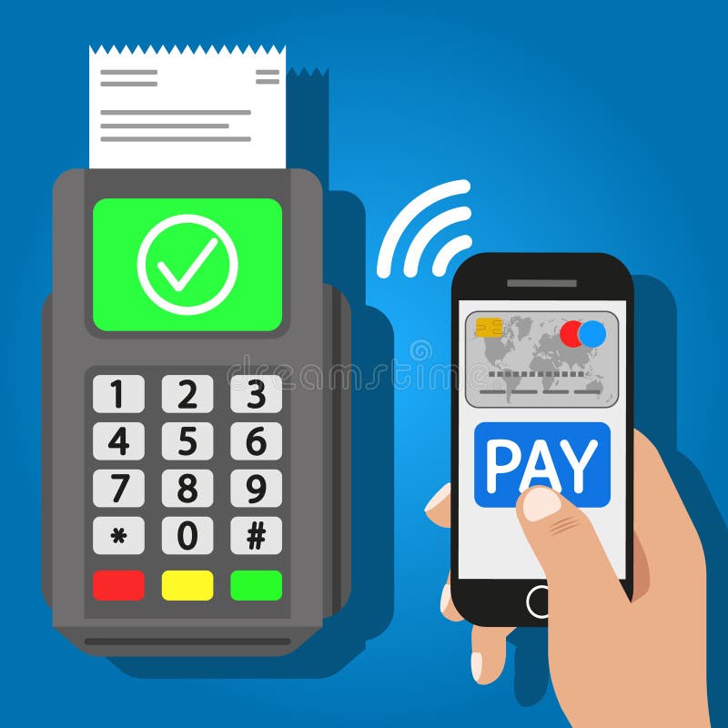 Vector Illustration of Smartphone Pay. Terminal. Islated. Stock Vector ...