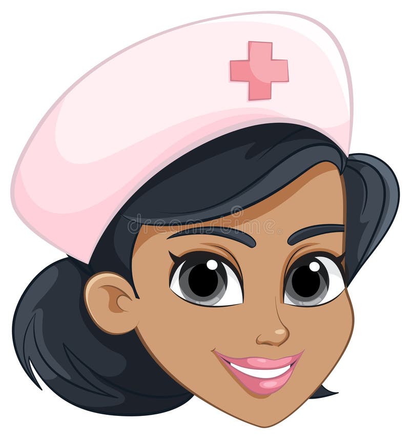 A smiling nurse in pink stock vector. Illustration of friendly - 315967751
