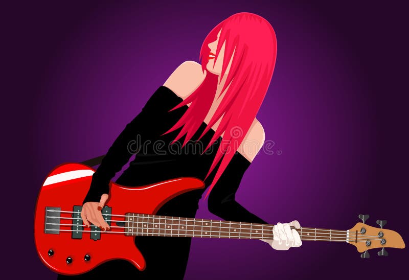 Vector Illustration of Smiling Rock Girl Stock Vector - Illustration of ...
