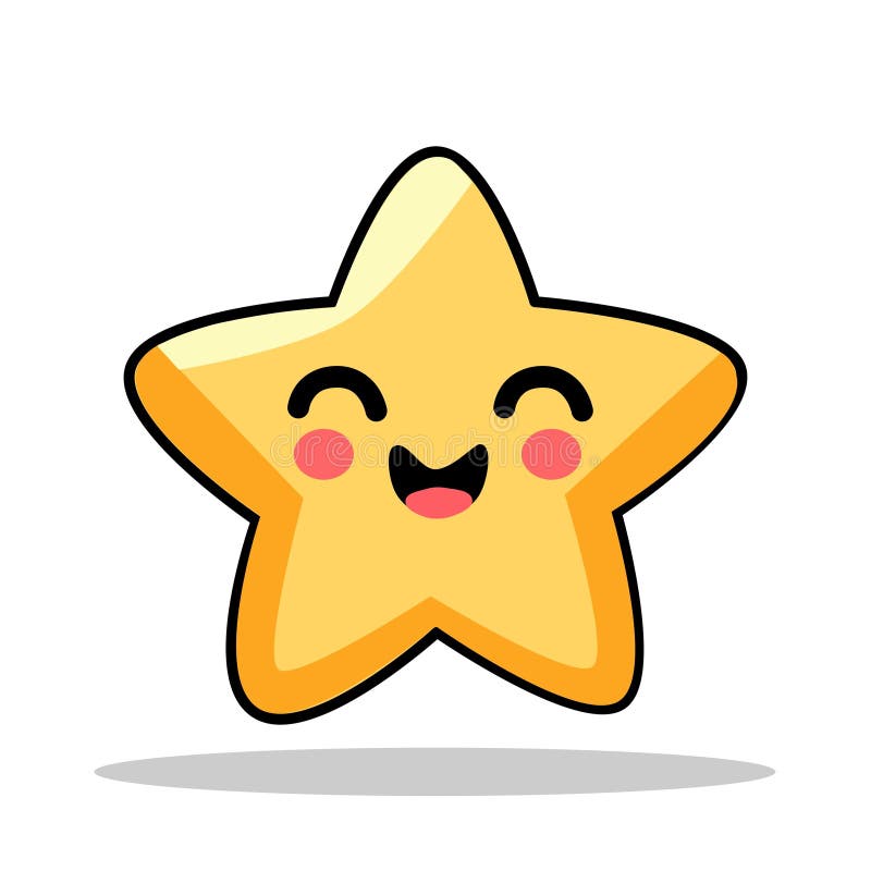 Vector Illustration of Smiling Star in Flat and Minimalist Style Stock ...