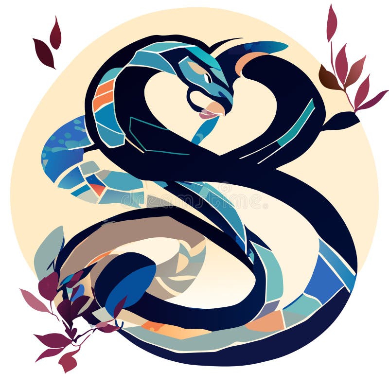 Snake in the Form of a Snake Stock Vector - Illustration of drawing ...