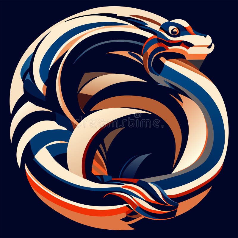 Snake in the Form of a Snake Stock Vector - Illustration of drawing ...