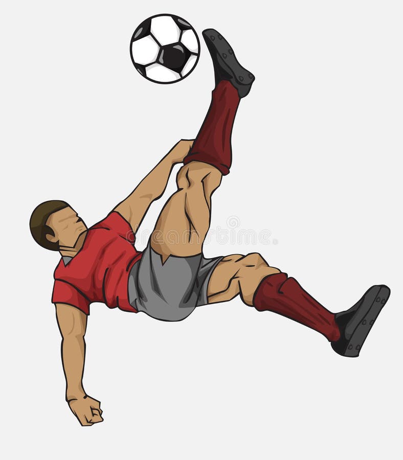 Vector Illustration Soccer Player Kicking the Ball Stock Vector ...