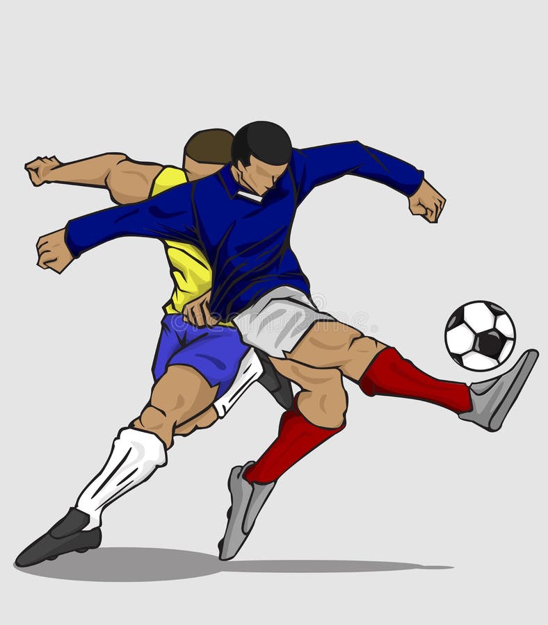 Vector Illustration Soccer Player Kicking the Ball Stock Vector ...