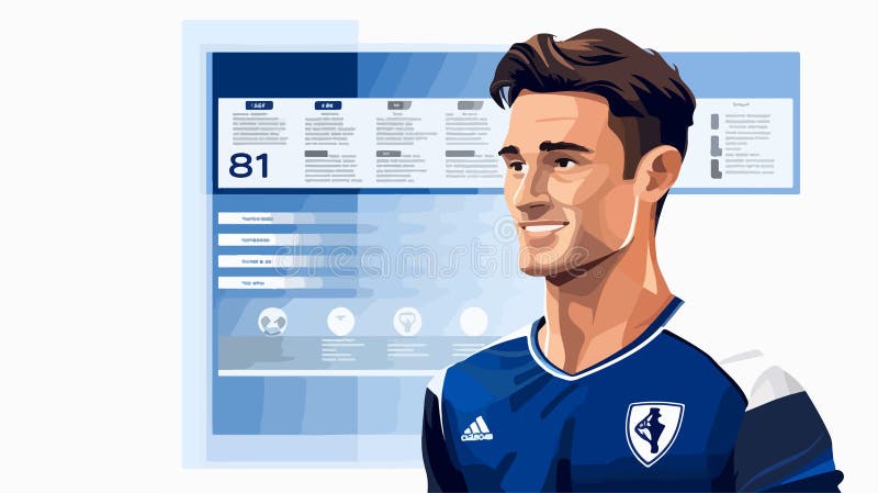 Soccer Player Profile Statistical Information Stock Vector ...