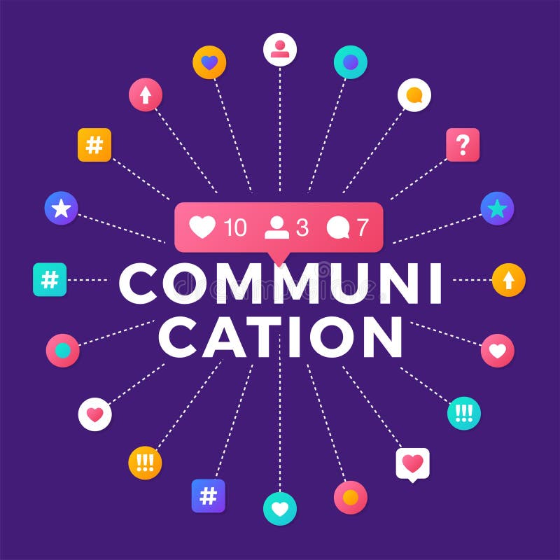 Vector Illustration of a Social Media Communication Concept ...