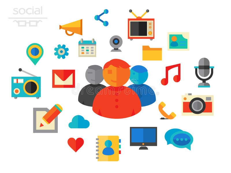 Vector Illustration of Social Networking Concept Banner Stock Vector ...