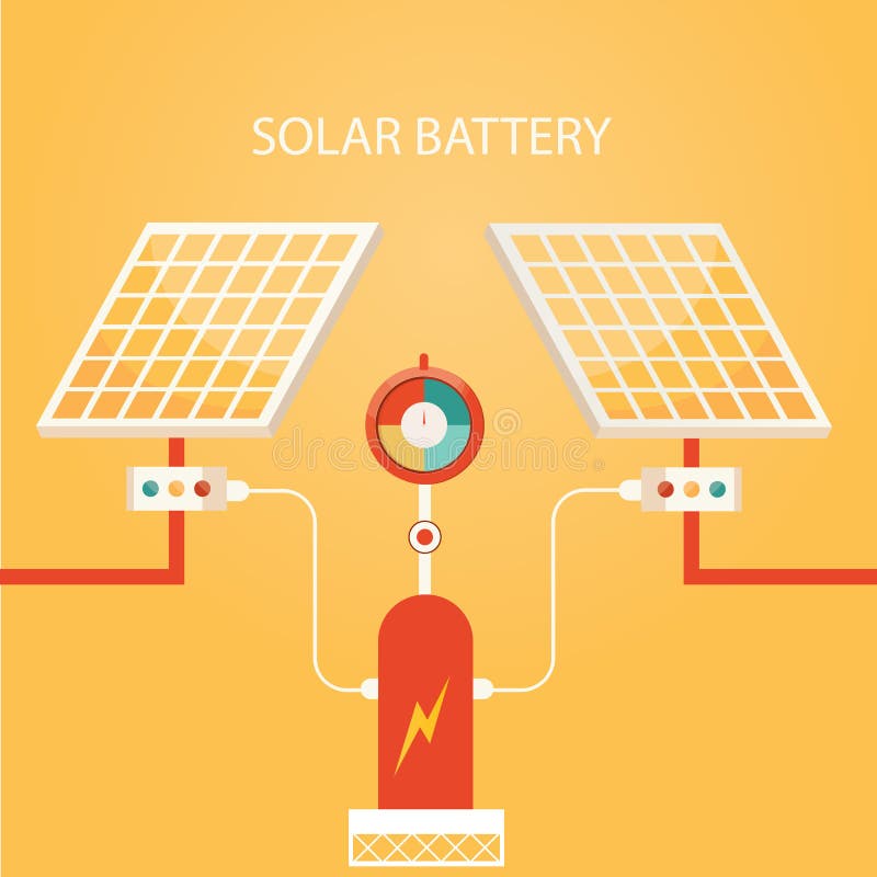 Vector Illustration of Solar Battery, Solar Energy Stock Illustration ...