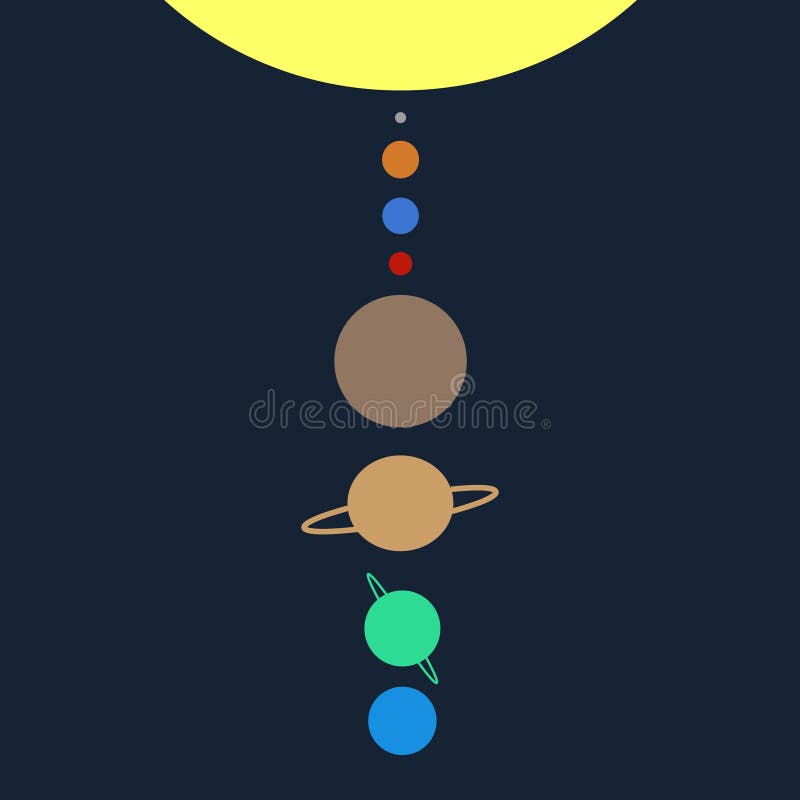 Vector Illustration of Solar System Planets. Flat Design. Stock Vector ...