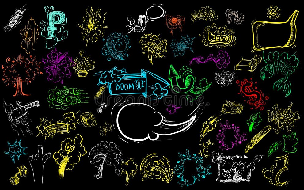 Vector Illustration of Some Cartoon Text Explosions Stock Vector ...