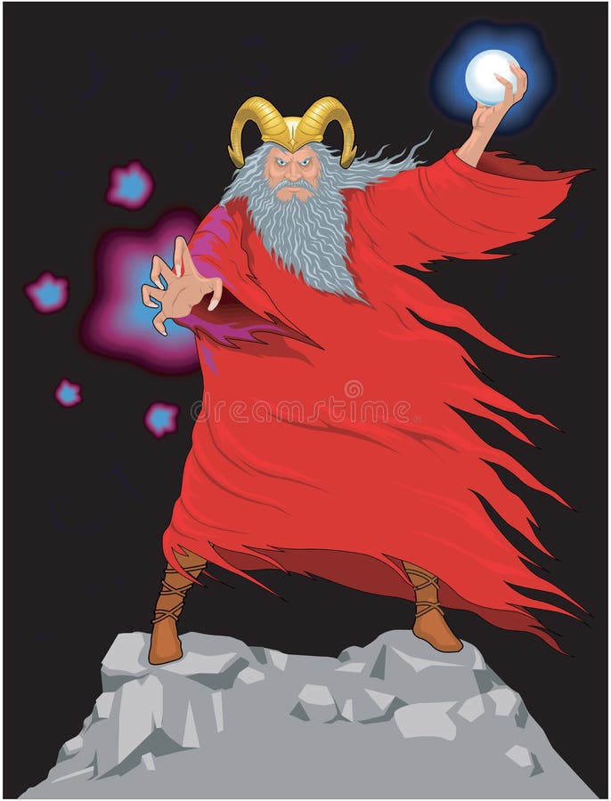 Sorcerer Vector Illustration Stock Vector - Illustration of vector ...