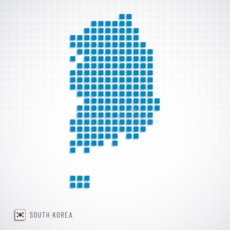 South Korea Map and Flag Icon Stock Vector - Illustration of nation ...