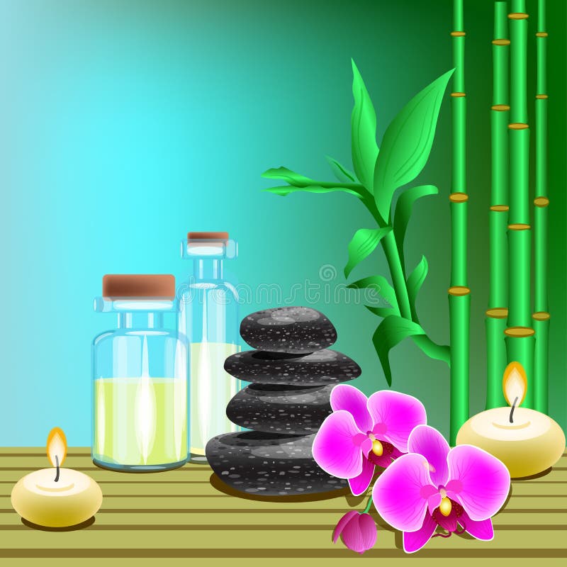 Vector Illustration of Spa Products on the Colored Background Stock ...