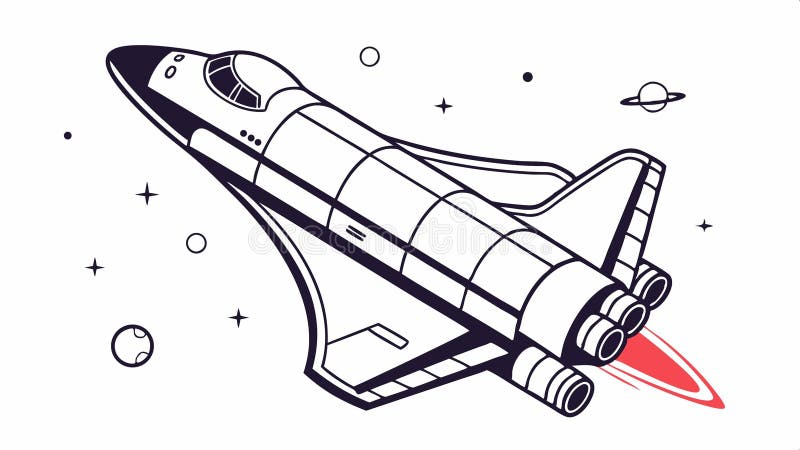 Space Shuttle Illustration, Space Exploration and Technology Vector ...