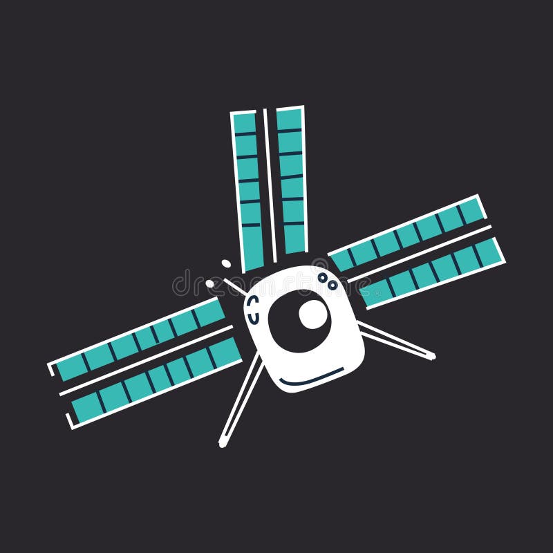 Vector Illustration of a Spacecraft. Universe, Cosmos, Galaxy ...