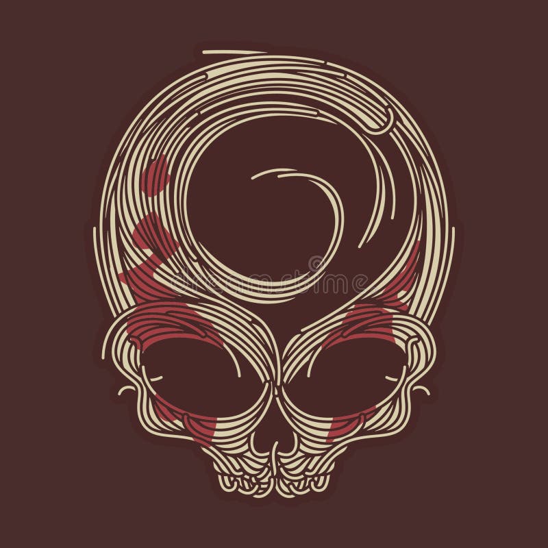 Spaghetti with Skull Shape Illustration Vector Stock Vector ...