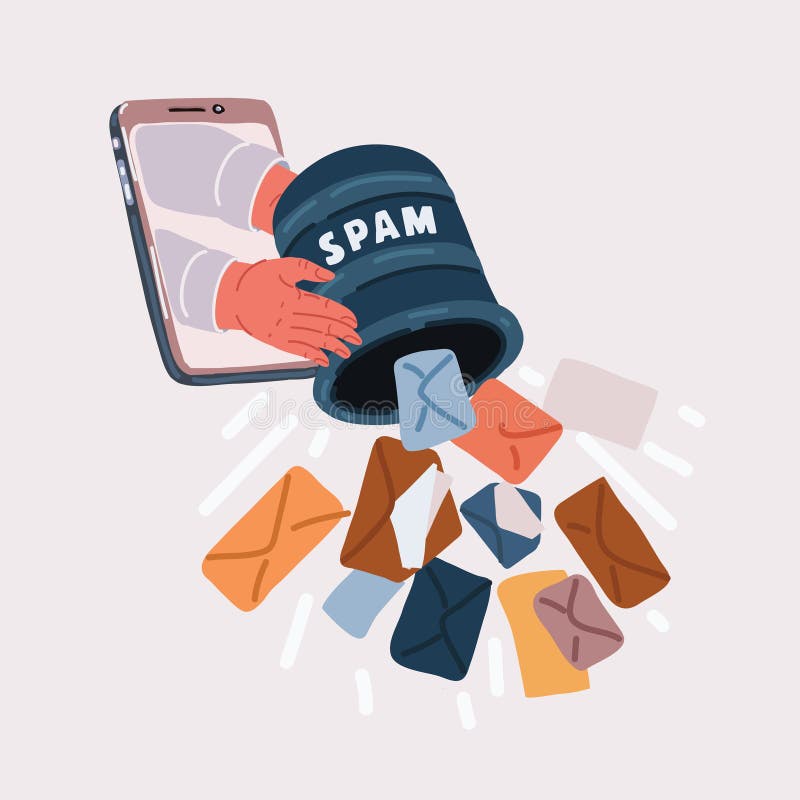 Vector Illustration of Spam in Smartphone. Lot of Alert Message Mobile ...