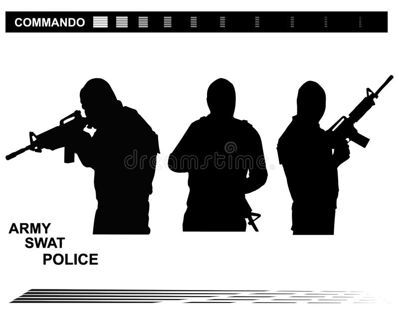 Vector Illustration Special Forces SWAT Team Police Stock Vector ...